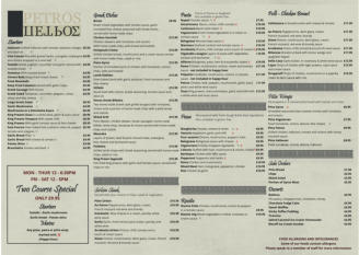 Petros Restaurant | Menus